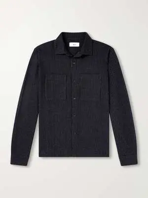 Mr P. Pinstriped Cotton-blend Jersey Shirt - Black