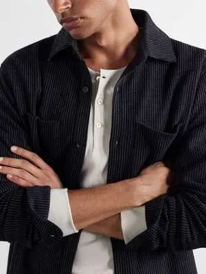 Mr P. Pinstriped Cotton-blend Jersey Shirt