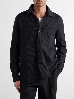 Mr P. Pinstriped Cotton-blend Jersey Shirt