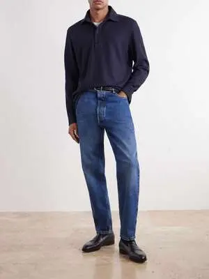 Zegna Cotton And Silk-blend Piqué Polo Shirt