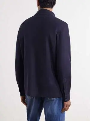 Zegna Cotton And Silk-blend Piqué Polo Shirt