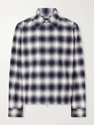 CORRIDOR Zoclao Checked Zip-up Cotton Jacket - Black