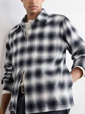 CORRIDOR Zoclao Checked Zip-up Cotton Jacket