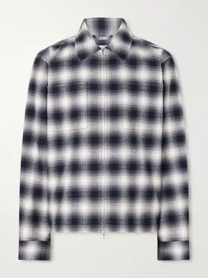 CORRIDOR Checked Zip-up Cotton Jacket - Black