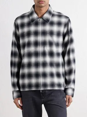CORRIDOR Checked Zip-up Cotton Jacket - Black