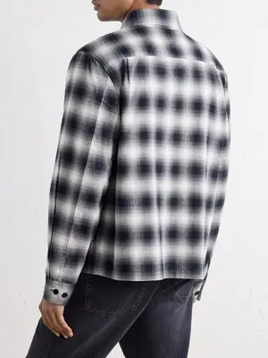 CORRIDOR Checked Zip-up Cotton Jacket - Black