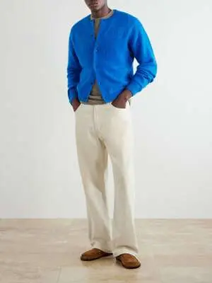 Auralee Garment-dyed Alpaca Cardigan