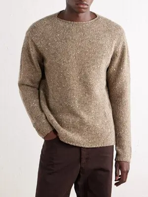 Auralee Super 100's Wool Sweater - Brown