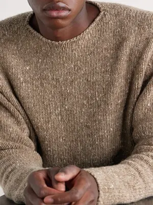 Auralee Super 100's Wool Sweater - Brown