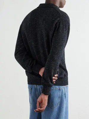 Auralee Cashmere Polo Sweater - Black