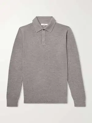 Mr P. Cashmere And Silk-blend Polo Sweater - Gray