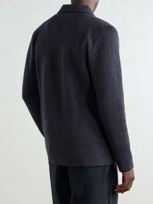 Inis Meáin Herringbone Merino Wool Cardigan