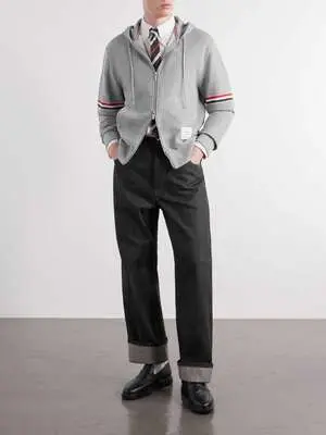 Thom Browne Cotton-piqué Zip-up Hoodie