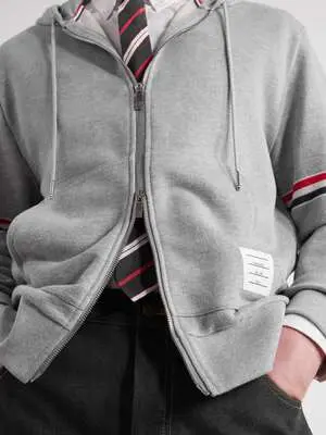 Thom Browne Cotton-piqué Zip-up Hoodie