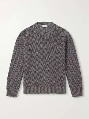 Gabriela Hearst Sermo Herringbone Cashmere Sweater - Gray