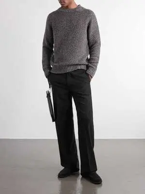 Gabriela Hearst Sermo Herringbone Cashmere Sweater