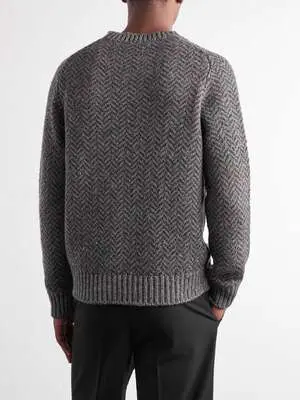Gabriela Hearst Sermo Herringbone Cashmere Sweater