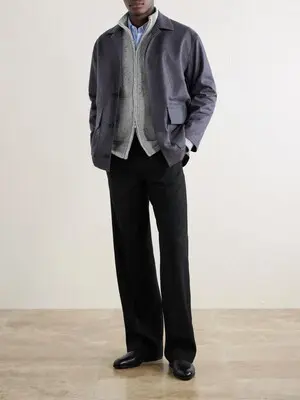 Inis Meáin Merino Wool And Cashmere-blend Zip-up Sweater