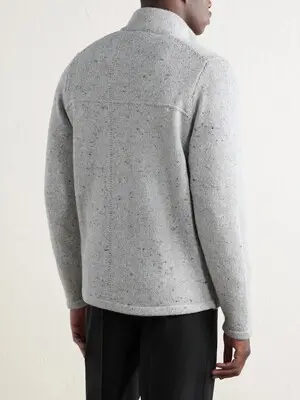 Inis Meáin Merino Wool And Cashmere-blend Zip-up Sweater