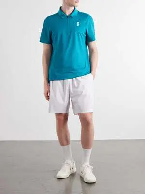 On Court Logo-printed Shell Polo Shirt - Green