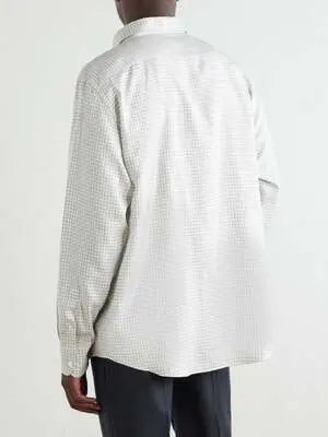 Zegna Checked Silk-twill Shirt