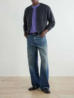 Auralee Garment-dyed Alpaca Cardigan