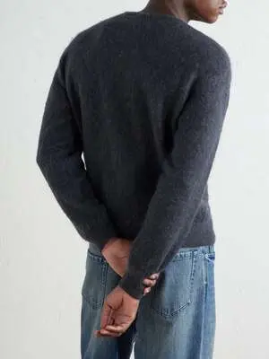 Auralee Garment-dyed Alpaca Cardigan