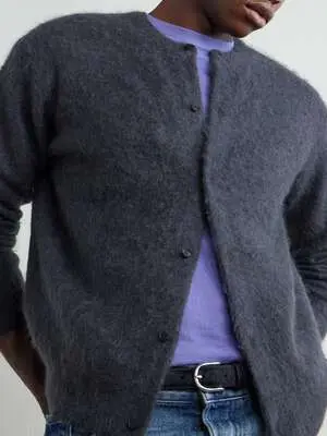 Auralee Garment-dyed Alpaca Cardigan