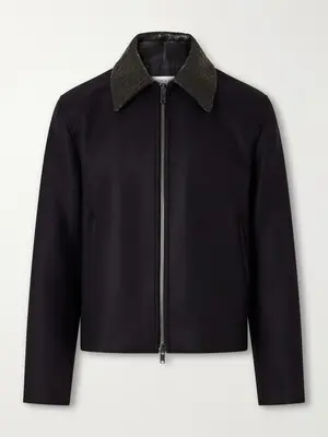 Bottega Veneta Intrecciato Wool-felt Jacket - Black