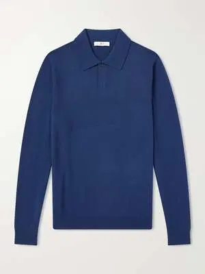 Mr P. Cashmere Polo Sweater - Blue
