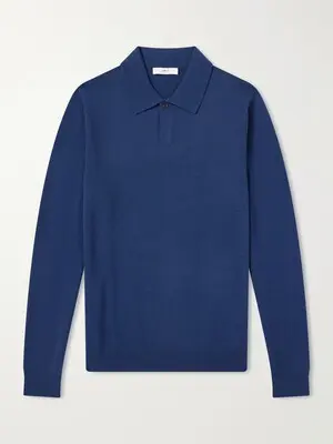 Mr P. Cashmere Polo Sweater - Blue