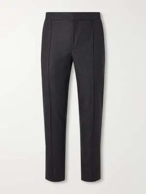 Zegna Straight-leg Wool, Cashmere And Silk-blend Trousers - Gray
