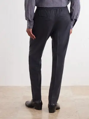 Zegna Straight-leg Wool, Cashmere, And Silk-blend Trousers