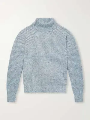 Inis Meáin Boatbuilder Ribbed Cashmere Sweater - Blue