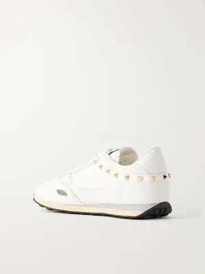 Valentino Garavani Stud Up Embellished Leather-trimmed Sneakers