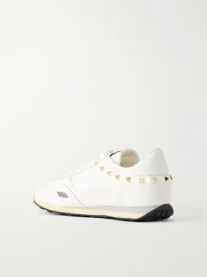 Valentino Garavani Studded Leather-trimmed Sneakers