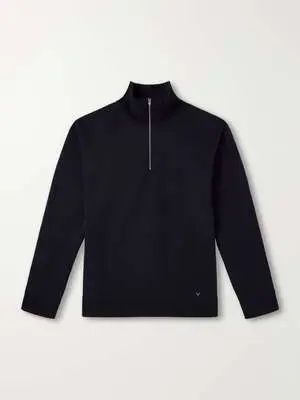Valentino Garavani Cotton-blend Jersey Half-zip Sweatshirt