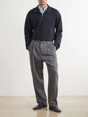 Valentino Garavani Cotton-blend Jersey Half-zip Sweatshirt