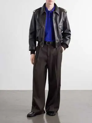 JIL SANDER Leather Aviator Jacket