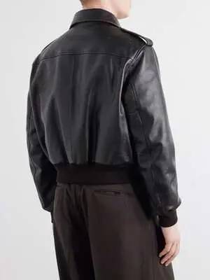 JIL SANDER Leather Aviator Jacket