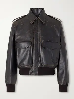 JIL SANDER Leather Aviator Jacket