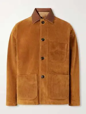 FORTELA Montana Leather-trimmed Suede Jacket - Brown