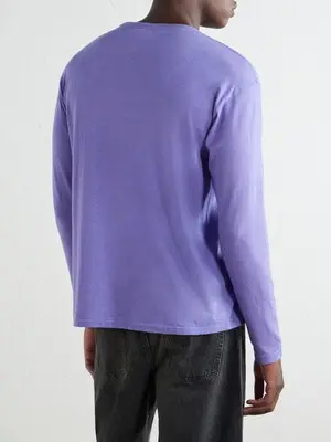 Auralee Cotton And Cashmere-blend Jersey T-shirt - Purple