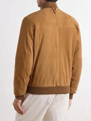 VALSTAR Suede Bomber Jacket - Brown