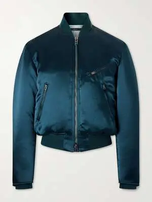 TOM FORD Satin Bomber Jacket - Green