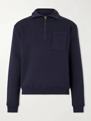 FORTELA Yale Cotton-jersey Half-zip Polo Sweatshirt - Blue