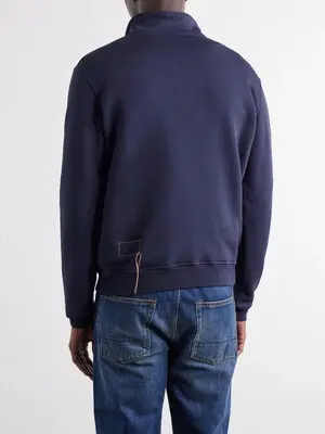 FORTELA Yale Cotton-jersey Half-zip Polo Sweatshirt - Blue