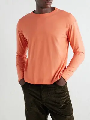 Auralee Cotton-jersey T-shirt - Orange