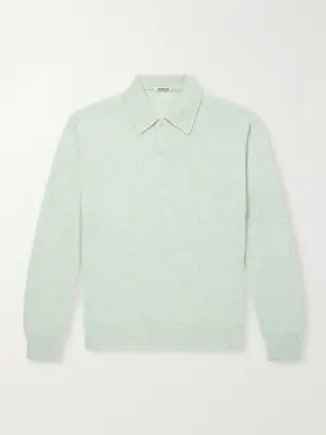 Auralee Cashmere Polo Sweater - Green