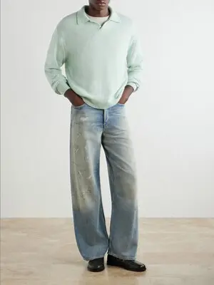 Auralee Cashmere Polo Sweater - Green